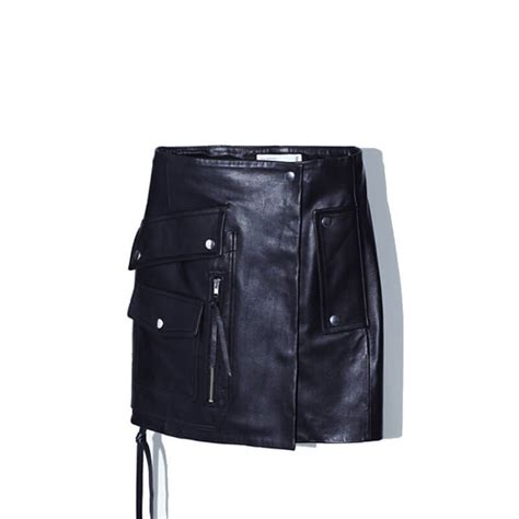 Toga Archives Leather Mini Skirt Black Theroom