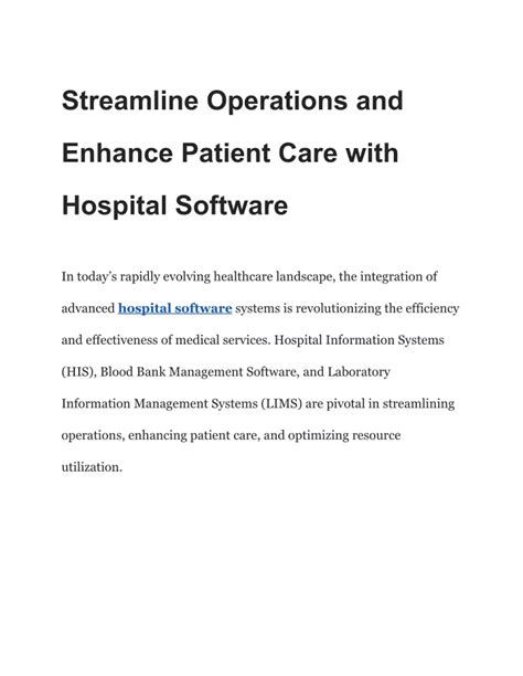 Ppt Streamline Operations And Enhance Patient Care With Hospital Software Powerpoint
