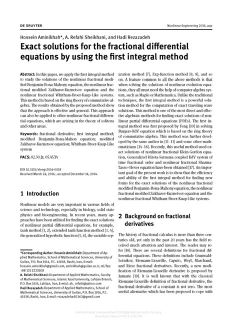 Pdf Exact Solutions For The Fractional Differential Equations By