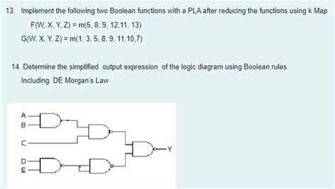 Solved 13 Implement The Following Two Boolean Functions