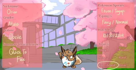 Sheba Orion Eevee Togepi By Spacecinnabuns On Deviantart