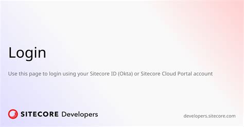 Login Sitecore Developer Portal