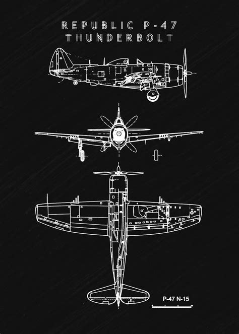 Republic P 47 Thunderbolt Warbird Aviation Blueprint P47 Thunderbolt