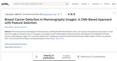 Breast Cancer Detection In Mammography Images A Cnn Based Approach