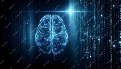 Premium Ai Image Digital Brain Matrix Glowing Neural Network Amidst Binary Code Walls