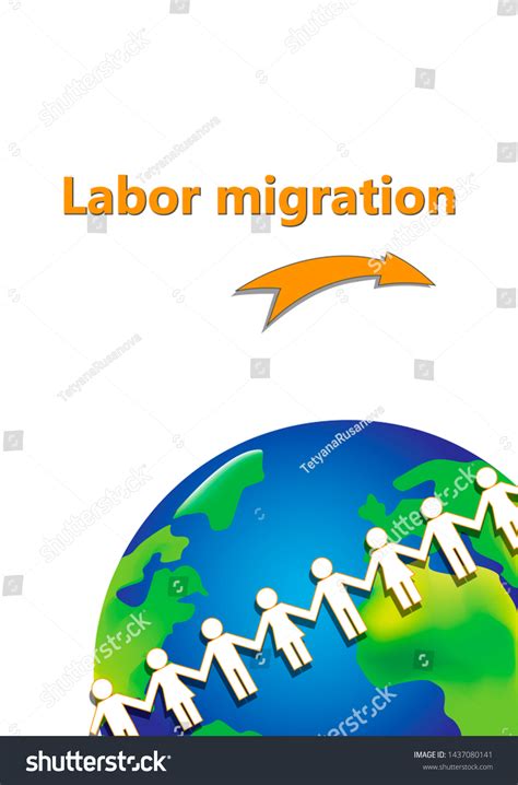 Labor Migration Poster White Paper People Stock Illustration 1437080141