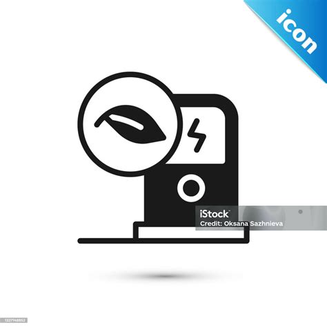 흰색 배경에 고립 된 회색 전기 자동차 충전소 아이콘 에코 전기 연료 펌프 표지판 벡터 개념에 대한 스톡 벡터 아트 및 기타 이미지 개념 교통수단 급유 Istock