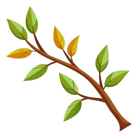Um Desenho De Uma árvore Com Folhas Verdes E Um Fundo Branco Vetor