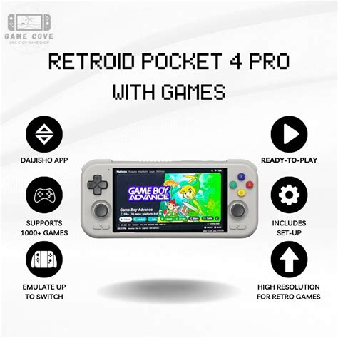 Retroid Pocket 4 Pro Android Handheld Retro Gaming Console With Games