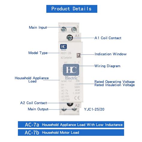 63a 1no 1p Household Ac 220v Din Rail Modular Contactors