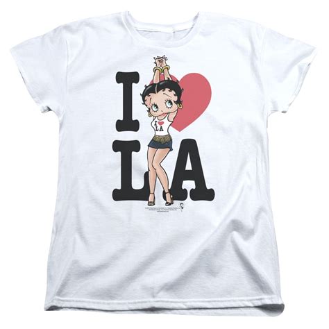 Betty Boop I Heart La Womens Short Sleeve Shirt X Large