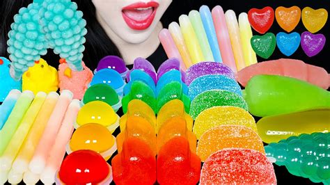 Asmr Rainbow Desserts Kohakuto Frozen Nik L Nip Wax Frozen Jelly Marshmallow Mukbang Eating
