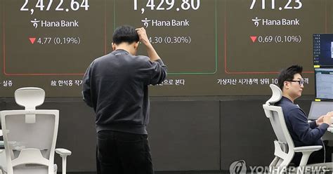 코스피 美中 갈등 경계 속 하락 2460대반도체주 약세종합