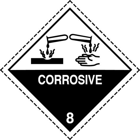 Class 8 Corrosive Label Dangerous Goods