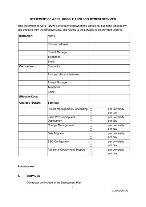 Free Printable Statement Of Work Templates Word Excel PDF