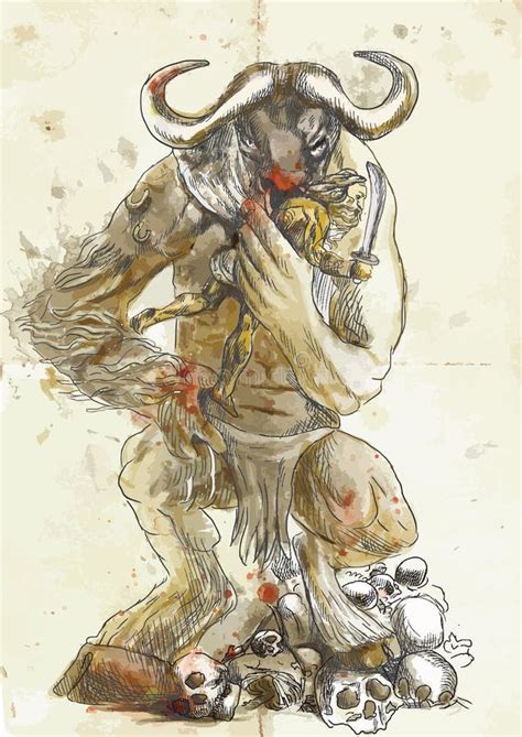 Minotaur Theseus Stock Image Image 30281831