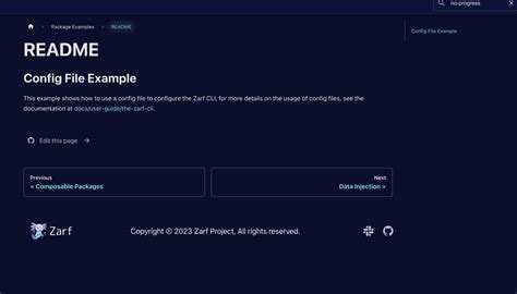 Docszarfdevexamplesconfig File Doesnt Show An Example