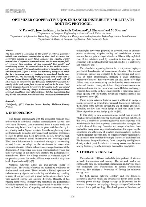 pdf optimized cooperative qos enhanced distributed multipath routing