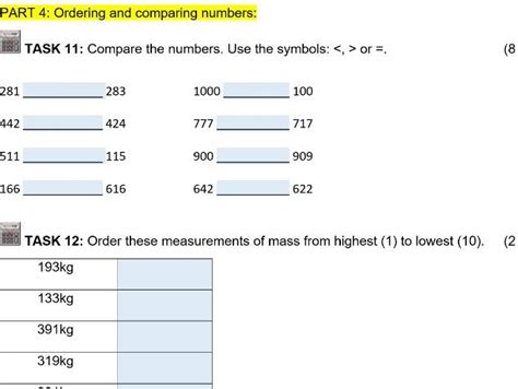 Read Write Order And Compare Numbers E31 Teaching Resources