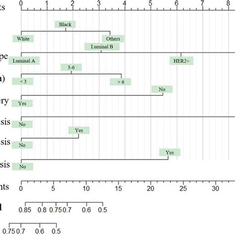 The Graph Shows The Nomogram Predicting 3 And 5 Year Cancer Specific