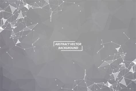 Abstract Dark Gray Polygonal Space Background With Connecting Dots And Lines Connection