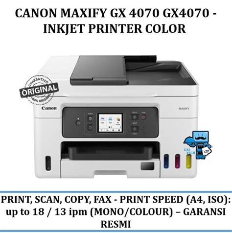 Jual Printer Canon Maxify Gx 4070 Gx4070 Inkjet Printer Color All In One Di Seller Das Livia