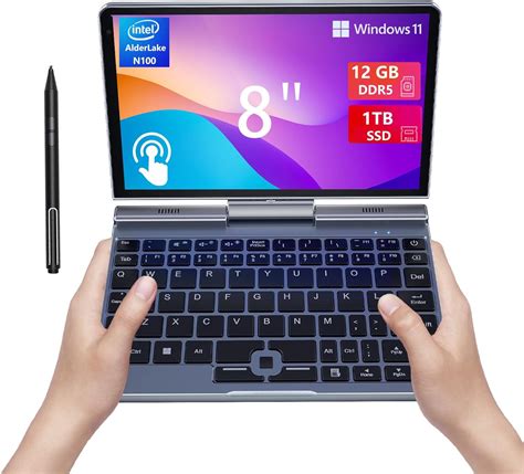 Mini Laptop 20 3 Cm Hd Touchscreen Tragbar 2 In 1 Computer Windows 11 Pro Kleiner Gaming