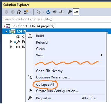 Net Visual Studio Is There A Way To Collapse All Items Of Solution Explorer Stack Overflow