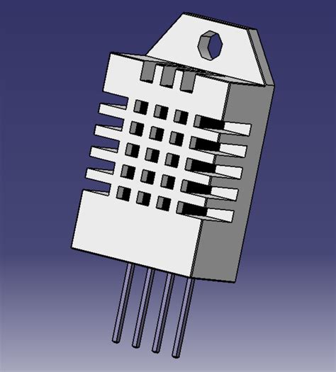 Dht22 湿度和温度传感器 Catia 模型图纸下载 懒石网