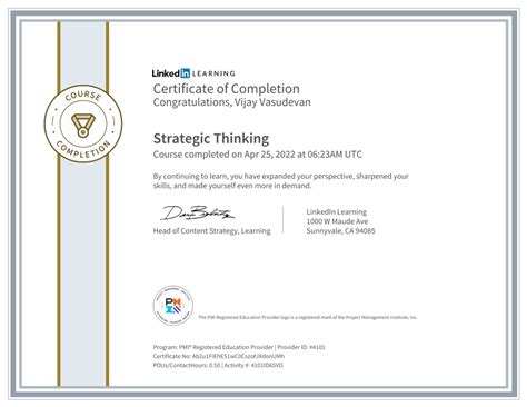 Vijay Vasudevan On Linkedin Certificate Of Completion