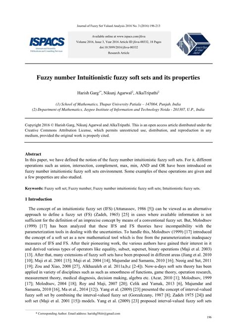 Pdf Fuzzy Number Intuitionistic Fuzzy Soft Sets And Its Properties