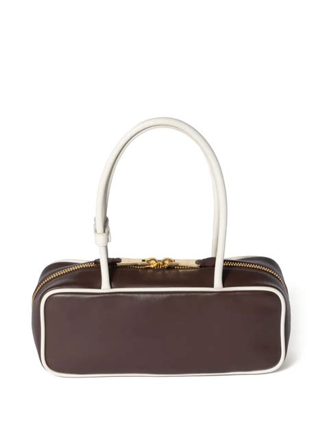 Miu Miu 보 토트 백 브라운 Farfetch Kr