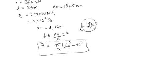 Solved A Hollow Circular Steel Column Is Subjected To A Compression Load Of 380 Kn The Column