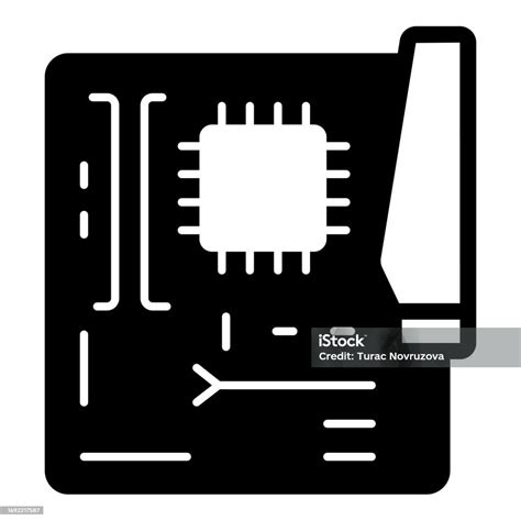 Motherboard Solid Icon Pcrepair Concept Motherboard Vector Sign On White Background Motherboard
