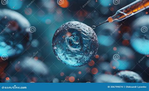Injection Into Cell Macro Stock Illustration Illustration Of