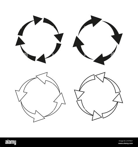 Arrow Circle Icon Circular Flow Symbol Continuous Loop Graphic Recycle Vector Design Stock