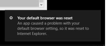 To Disable An App Default Was Reset Pop Up Window Windows Forums