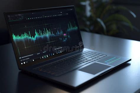 Laptop On The Screen Data Visualization On A Laptop Screen Ai Generative Stock Illustration