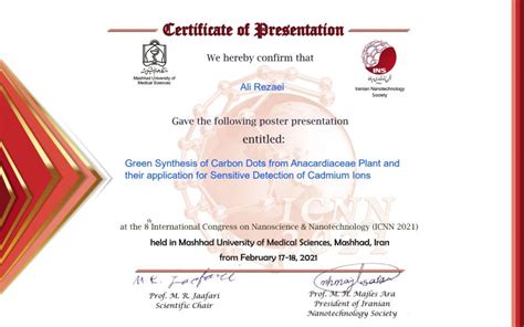 Ali Rezaei On Linkedin Nanotechnology Nanoscience Congress Conference Science Research…