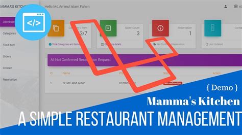 Simple Restaurant Management Mammas Kitchen In Laravel 56 Demo Youtube