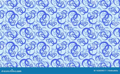 Blue Overlapping Circles Background Pattern Vector Graphic Stock Vector