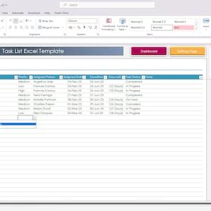 Employee Task List Excel Template Project Task Tracker Fillable Worksheet Etsy