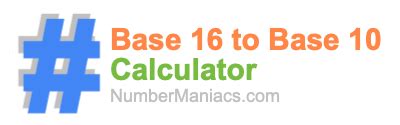 Base To Base Calculator Hexadecimal To Decimal Calculator