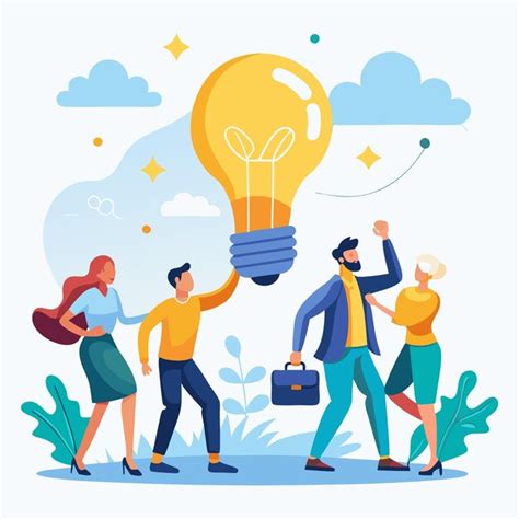 Teamwork Collaboration Lifting The Lightbulb Of Innovation Premium Ai Generated Vector