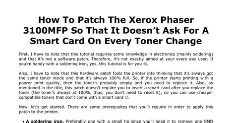 How To Patch The Xerox Phaser 3100mfp Doc Docdroid
