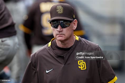 San Diego Padres Third Base Coach Matt Williams Walks In The Dugout