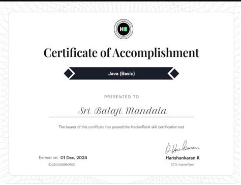 Sri Balaji Mandala On Linkedin Hackerrank Basicsofjava