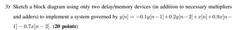 Solved Sketch A Block Diagram Using Only Two Delay Memory Chegg
