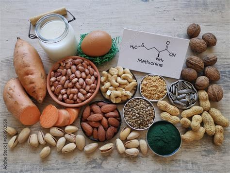 Methionine Rich Foods Natural Food Sources Of Methionine With Structural Chemical Formula Of