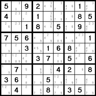 Possible Number Sudoku Grid